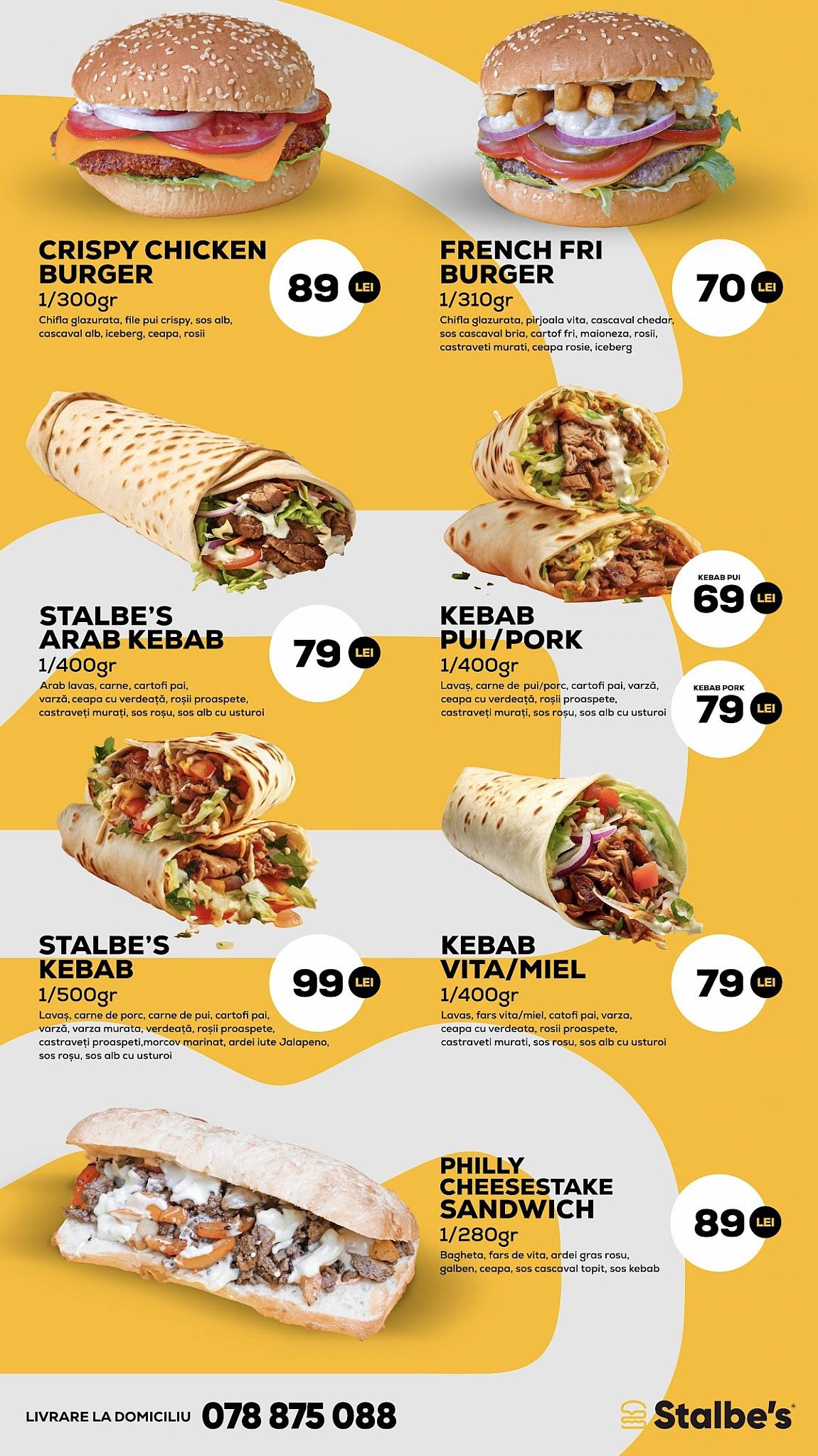 Меню Stalbe's, Единцы