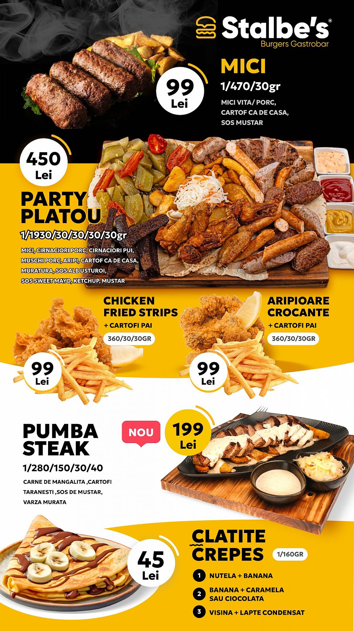 Меню Stalbe's, Единцы