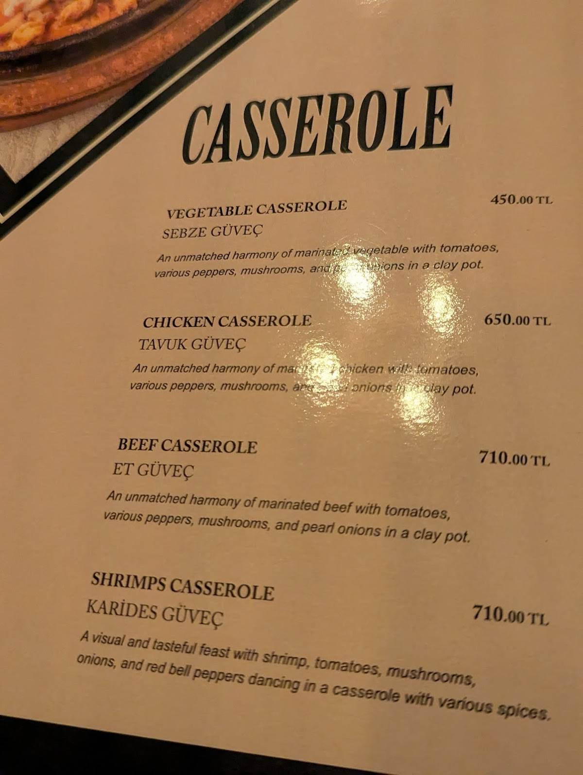 Меню La Vina Garden 1864 Restaurant, Стамбул