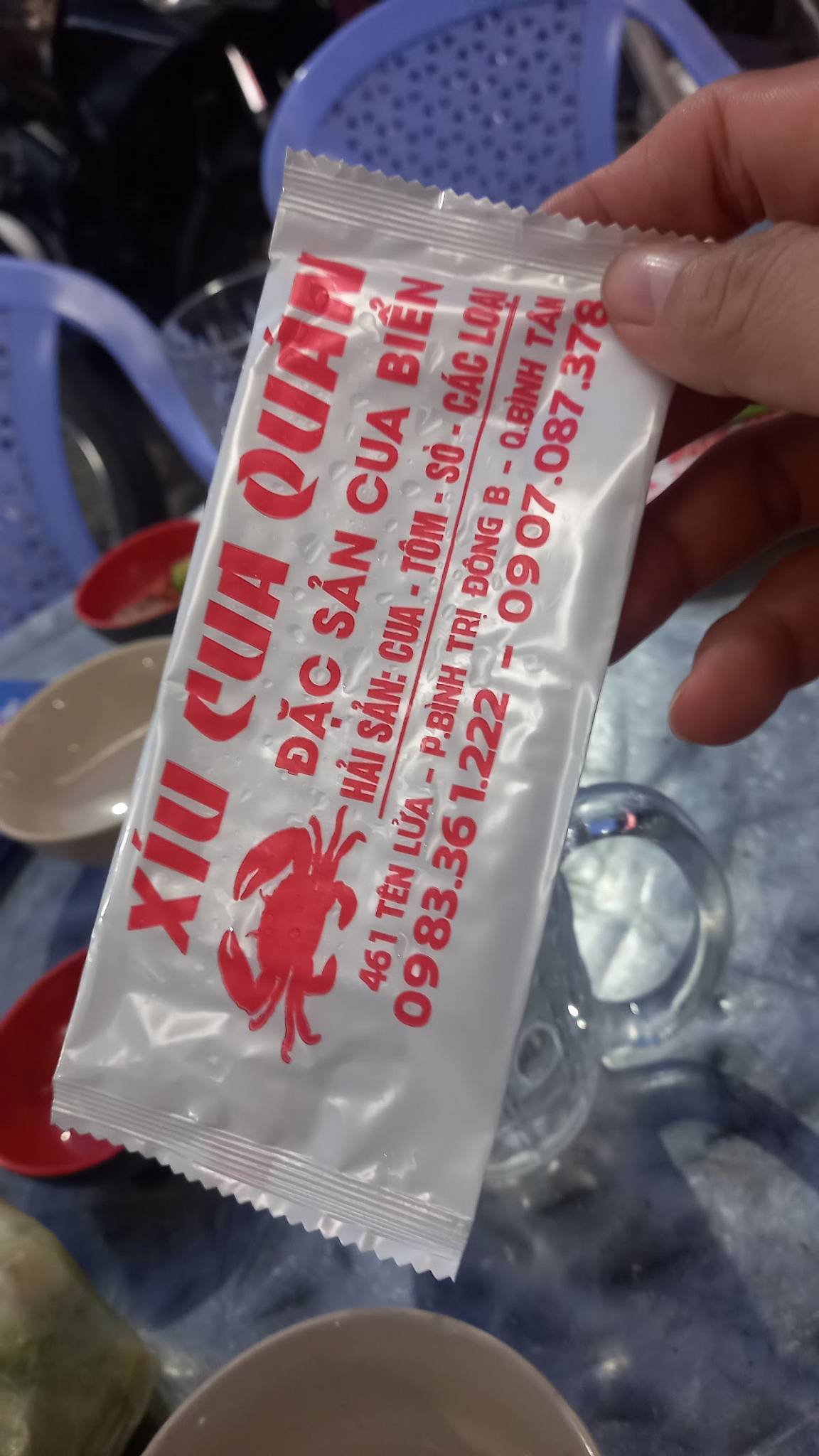 Меню ресторана Xíu Cua Quán, Хошимин
