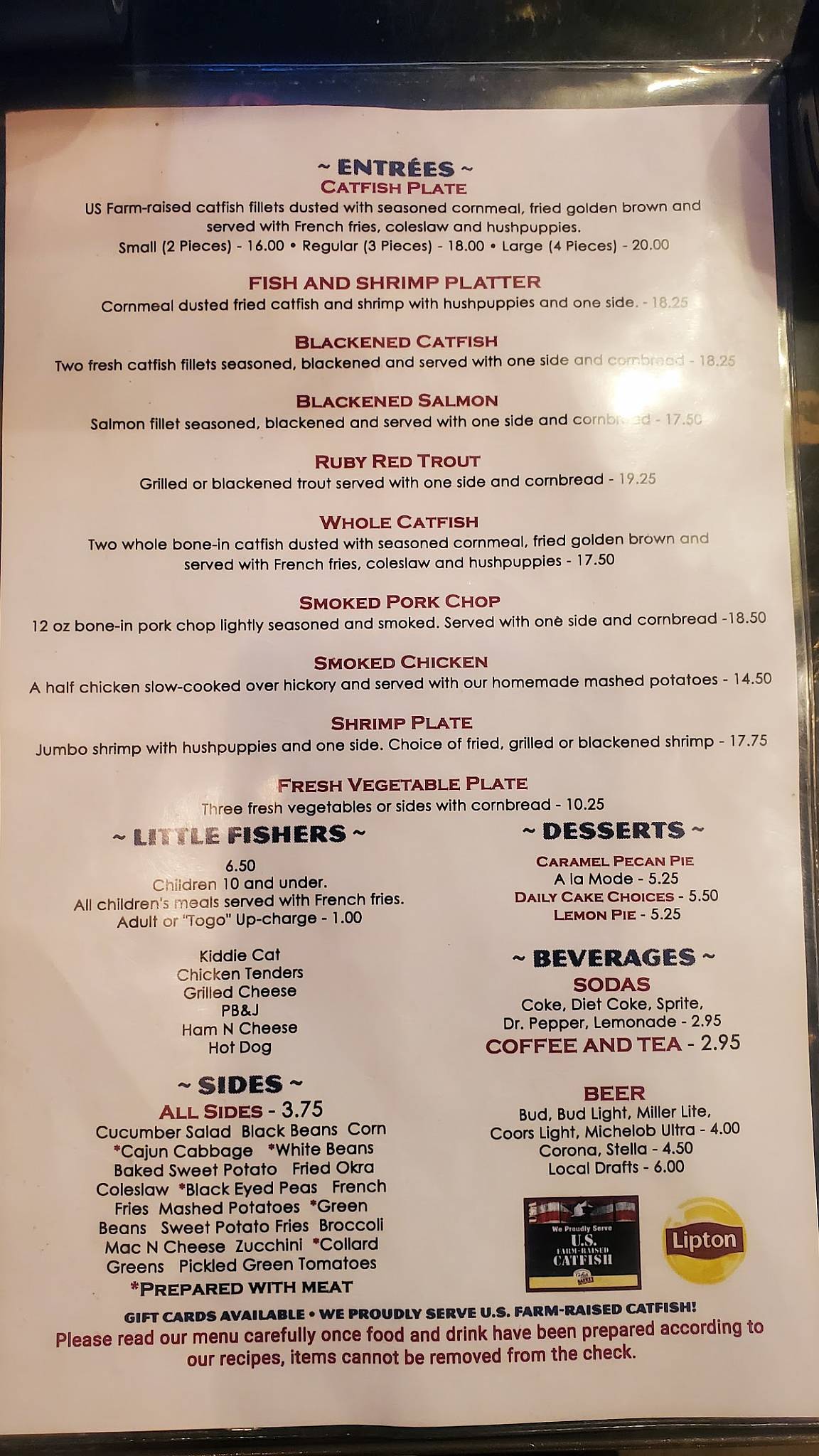 Меню Soul Fish Cafe, Джермантаун, Village Shops Dr